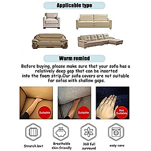 Shukii Stretch Couch Covers Sofa Covers Slipcovers for 4 Cushion Couches Geometry Printed Slipcovers Fitted Furniture Protector Couch Cover with 1 Pillowcases (4-Seater 87-112 inch)