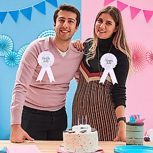 HAPPYLAND Baby Shower Decorations Tinplate Badge Mommy to Be and Daddy to Be Baby Shower Gender Reveal