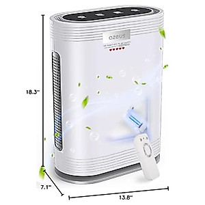 AZEUS True HEPA Air Purifier for Home, Up to 2160 sq ft Large Room, UV light | Ionic Generator | Office or Commercial Filter 99.97% Pollen Smoke Dust Pet Dander Auto Mode Sensor