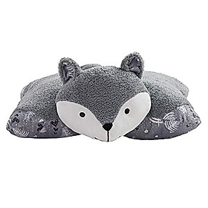 Pillow Pets Naturally Comfy Fox Stuffed Animal Plush Toy, Gray