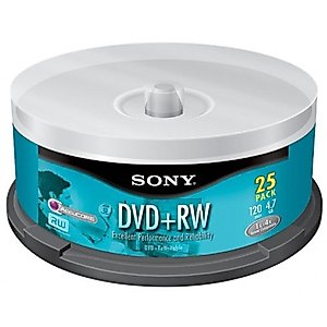 Sony 25DPW47RS2 DVD plus RW Re-Recordable DVD 25-Pack Spindle