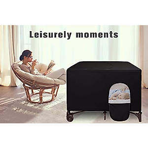 Dofilachy Blackout Cover for Pack N Play - Crib Blackout Cover Tent - Canopy Cover - Breathable Travel Crib Tent - Portable Stretchy Blackout Tent (Black)