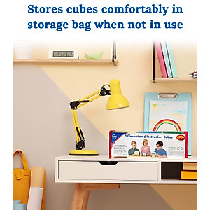 Carson Dellosa Differentiated Instruction Cubes—Blue, Yellow, Green Foam Learning Cubes with Clear Pockets, Customizable Learning Activities and Cards for All Subjects (3 pc)