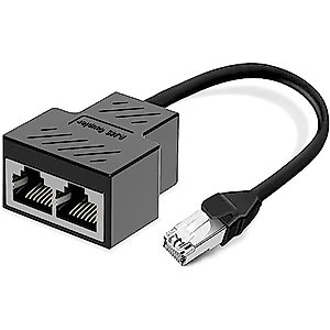 Snlrntin Ethernet Splitter Cable RJ45 Network Adapter, 1 Male to 2 Female LAN Internet Cable Adapter, Suitable Super Cat5, Cat5e, Cat6, Cat7