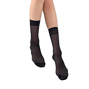 Milumia Women's Mesh Sheer Socks Ankle High Socks Black One Size