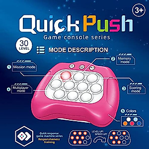 Pop Quick Push Game Console Series Toys for Kids, Interesting Push Bubble Fidget Stress Relief Toys, Anti-Stress Toys for Boys and Girls Aged 3-10 (Sky Blue)
