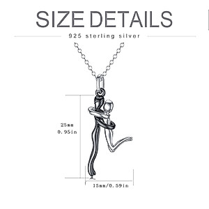 LELOUCHY Hug Necklace for Women 925 Sterling Silver Couple Necklace Birthday Valentine's Day Christmas Gifts for Wife Girlfriend Daughter