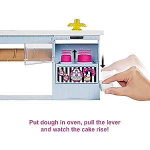 Barbie Bakery Doll & Playset with Pink-Haired Petite Doll, Baking Station, Cake-Making Molds & Dough & 20+ Accessories
