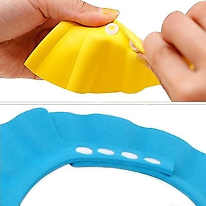 Baost 1Pc Soft Baby Bath Visor Safe Shampoo Shower Bathing Protection Bath Cap Shower Cap Hat Hair Wash Eye Ear Protection Shield Adjustable Visor Hat for Baby, Toddler, Kids Random