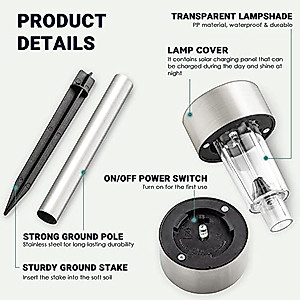 GIGALUMI 16 Pack Solar Path Lights Outdoor,Solar Lights Outdoor Waterproof,Stainless Steel LED Landscape Lighting,Solar Garden Lights for Driveway,Pathway,Patio,Yard