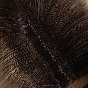 Smilco Synthetic Wigs for Women Ash Brown Wig Long Wavy Curly Wig with Bangs Natural Looking Hair Wigs Synthetic Heat Resistant Fiber Wigs for Daily Party Cosplay (26 Inch)