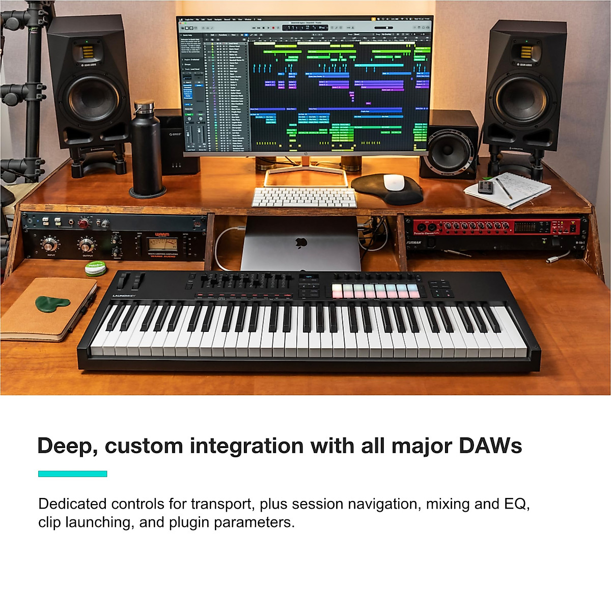 Novation Launchkey 61 [MK3] MIDI Keyboard Controller — Seamless Ableton Live Integration. Chord Mode, Scale Mode, and Arpeggiator. All the software you need for Music Production.