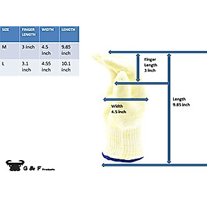 G & F 1689L Dupont Nomex® & Kevlar® Heat Resistant Oven Gloves, for BBQ, Fireplace,and Grilling. Commercial Grade, Large, Sold by 1 Piece