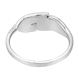 AeraVida Floating Feather Abalone Shell Inlay .925 Sterling Silver Ring, shell, not known,