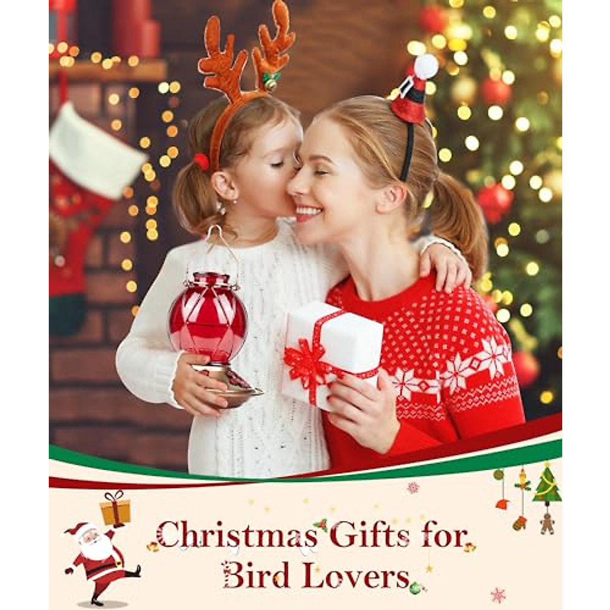 BOLITE 18016-R Hummingbird Feeder, Glass Hummingbird Feeder for Outdoors, Meshy Texture Ball Shape Bottle, 18 Ounces, Red, Xmas Gifts for Bird Lovers