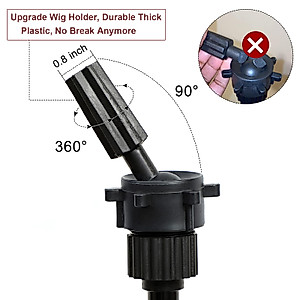 Lihui Wig Stand Tripod Adjustable Wig Head Stand Metal Mannequin Head Stand Tripod Wig Mannequin Head Holder For Cosmetology Hairdressing Styling Training