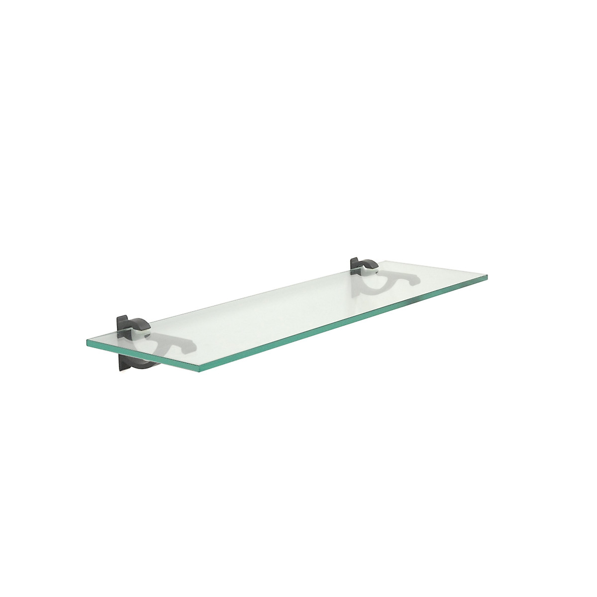 Clear Floating Glass Shelf 6" X 21" in Black