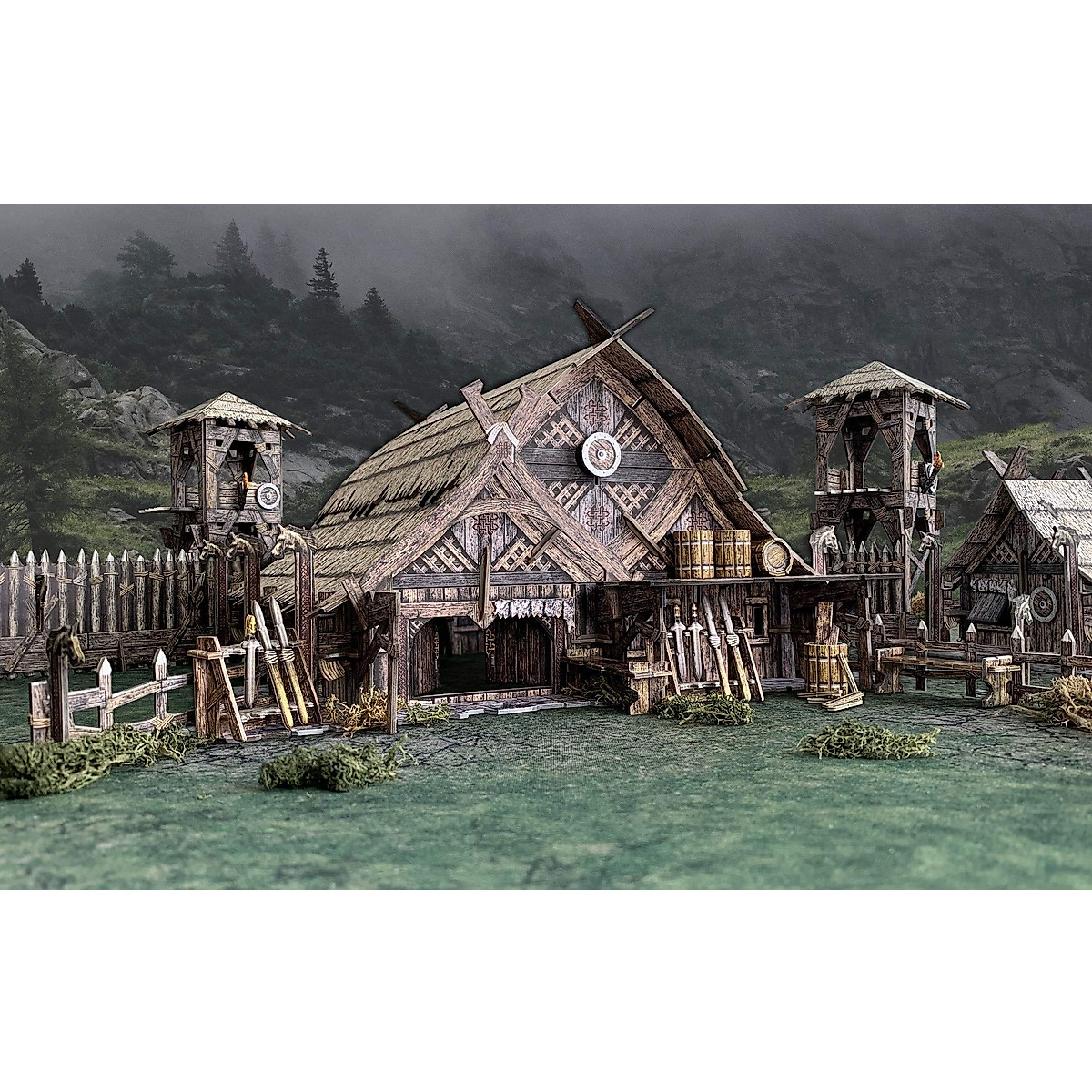 Battle Systems Fantasy Terrain Mead Hall - 28-35mm DND D&D RPG Wargames Historical/Fantasy Card Scenery