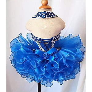 ChengCheng Baby Girls Halter Cupcake National Infant Pageant Dresses 4 US Blue