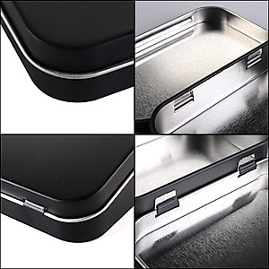 Lawei 40 Pack Metal Rectangular Empty Hinged Tins - Black Matte Mini Portable Box Containers Small Storage Kit for Home Organizer Storage Drawing Pin Jewelry Crafts