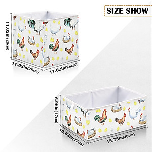 KOPIRIT Rooster Chicken Storage Baskets Clothing Closet Organizers Storage Bins Foldable Storage Box for Closet Shelves Organizing