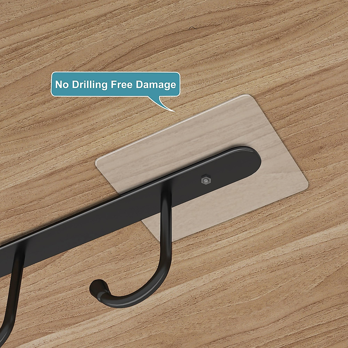 ECROCY Adhesive Cup Holder Under Cabinet - 3pcs x 6 Hook Coffee Cup Mug Holder for Kitchen, Fit for 1 Inch Thickness Shelf or Less - Only Fit for Flat Buttom Cabinet Without Any Lip