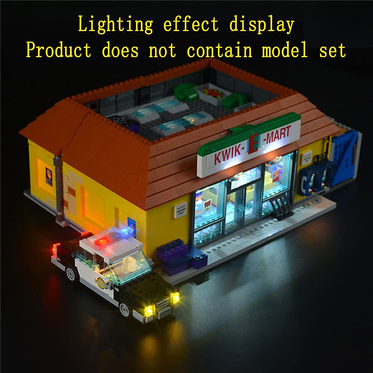 GEAMENT LED Light Kit Compatible with The Kwik-E-Mart - Lighting Set for The Simpsons 71016 Building Model (Model Set Not Included)