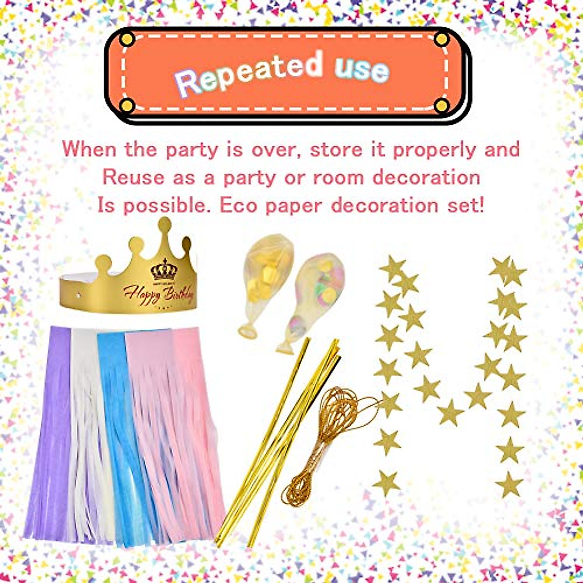 Monkey Home 39pcs Birthday Decorations Blue Purple Pink White Tissue Paper Tassel Star Garland Tissue Paper Pom Poms Confetti Balloon for Birthday,Wedding,Festival,Party Decoration
