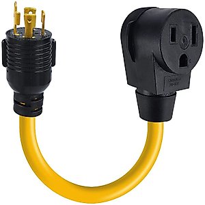 EXCELFU Nema L14-30P to 6-50R Welder Adapter Plug, Generator to Welder Power Adapter Cord, 30 Amp 4 Prong Twist Lock Generator Plug to 3 Prong Welder Adapter