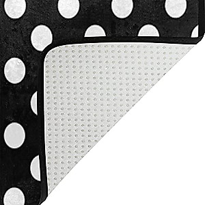 ALAZA White Black Polka Dot Area Rug Rugs for Living Room Bedroom 7' x 5'