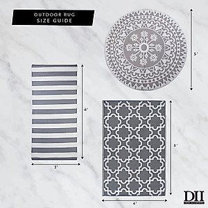DII Reversible Indoor/Outdoor Diamond Woven Rug, 4x6', Gray