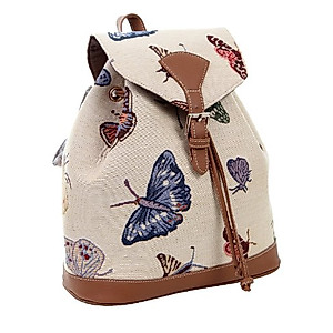 Signare Tapestry Fashion Backpack Rucksack for Women with Butterfly Design (RUCK-BUTT)