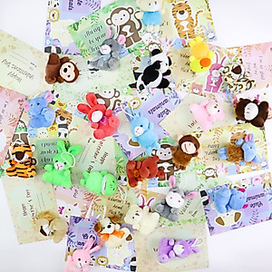 Valentines Day Gifts Cards for Kids, 36 Animal Plush Toys and 36 Valentines Day Cards for Kids School Classroom Prizes, Gift Exchange, Love Notes,for Girls and Boys Classroom Prizes Party Favors Toys