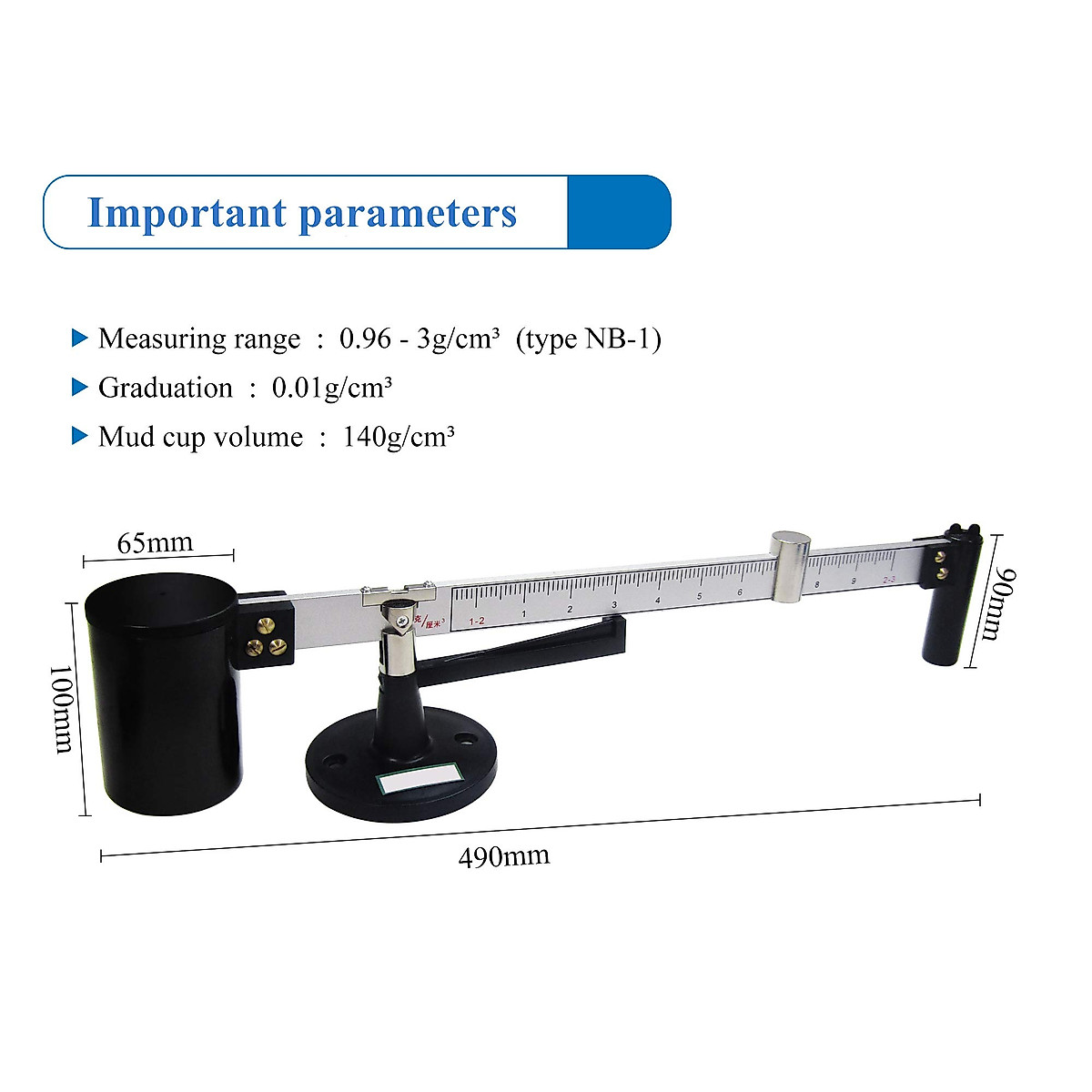 YUCHENGTECH Mud Hydrometer Mud Tester Slurry Test Kit Sand Content Kit Mud Tester Viscosimeter Sand Content Meter (Kit)
