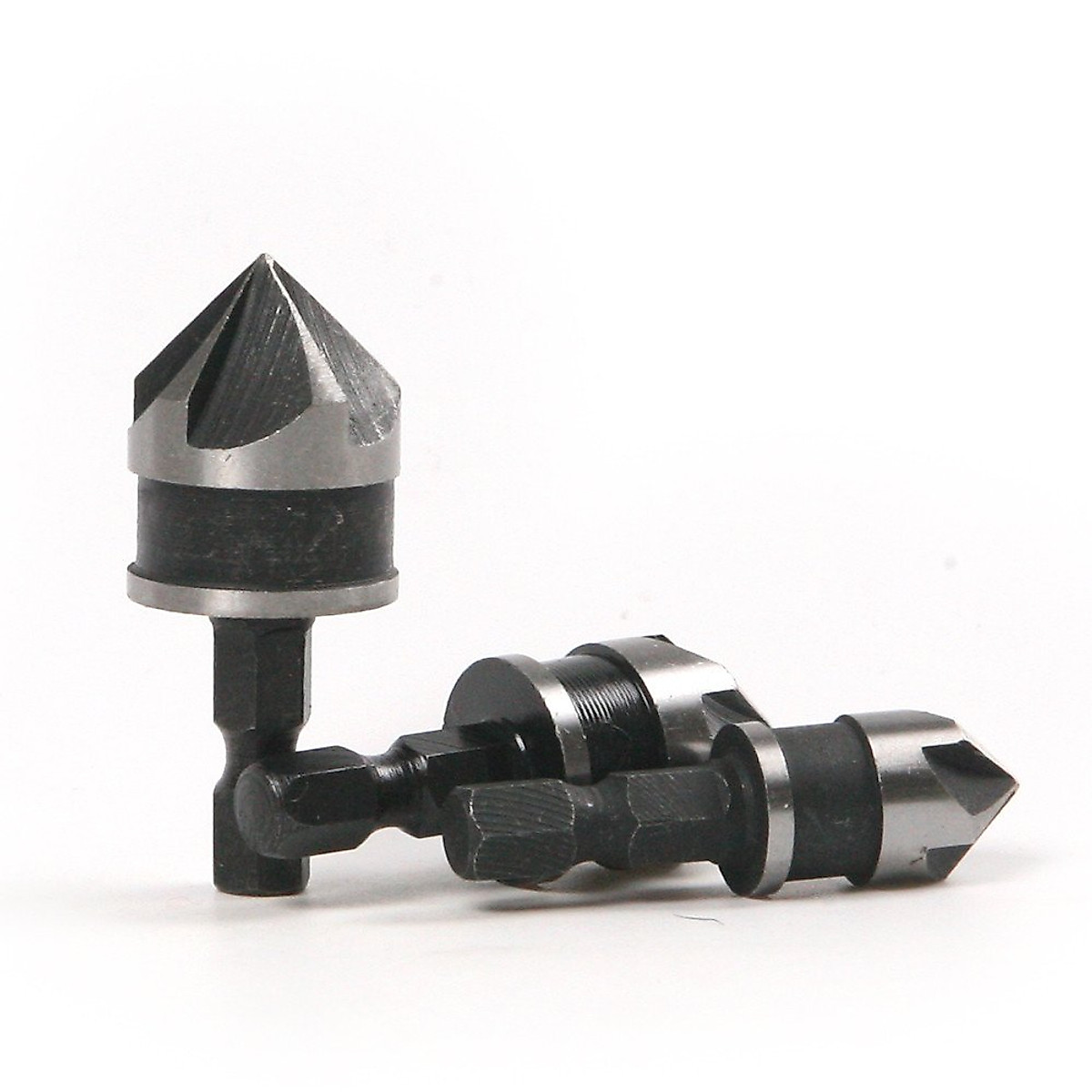 5 Flute Hex Shank Countersink Drill Bit for Wood Plastic Woodworking Chamfer Tool,3pc