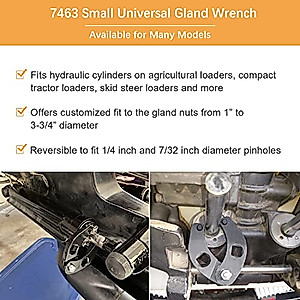 1266 Adjustable Gland Nut Wrench and 7463 Small Universal Gland Wrench for Hydraulic Cylinders on Skid Steer Loaders, Most Farm and Construction Equipment (Set of 2)
