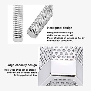 Pellet Smoker Tube, 12.2'' Stainless Steel Bbq Pellet Tube Cold Hot Smoking Portable Smoke Generator for Any Grill Smoker Not Roll on Grill