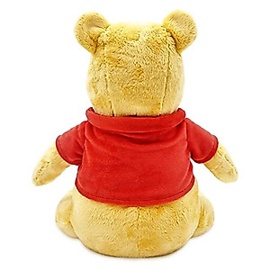 Disney Store Official Winnie The Pooh Soft Toy, Medium 12 inches, Cuddly Toy Made with Soft-Feel Fabric with Embroidered Details and Wearing Classic Red T-Shirt, Suitable for All Ages