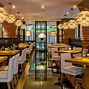 DIY Kit Lotus Chandelier IQ PP Pendant Lampshade Suspension Ceiling Pendant Chandelier Light Shade Lamp for Holiday,Living Room,Bedroom,Study,Dining Room Decor Lighting