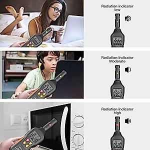 EMF Meter Reader EMF Detector,5HZ-3500MHz Digital Household Radiation Detector,3 in 1 Electromagnetic Field Meter with LCD Sound-Light Alarm