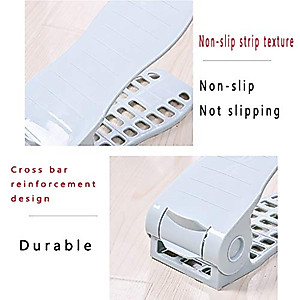 LKH 6 Pack Shoe Slots, Gray Shoe Organizer, Shoe Slots Space Saver, Over The Door Shoe Organizer, Shoe Stackers (Color : Gray)