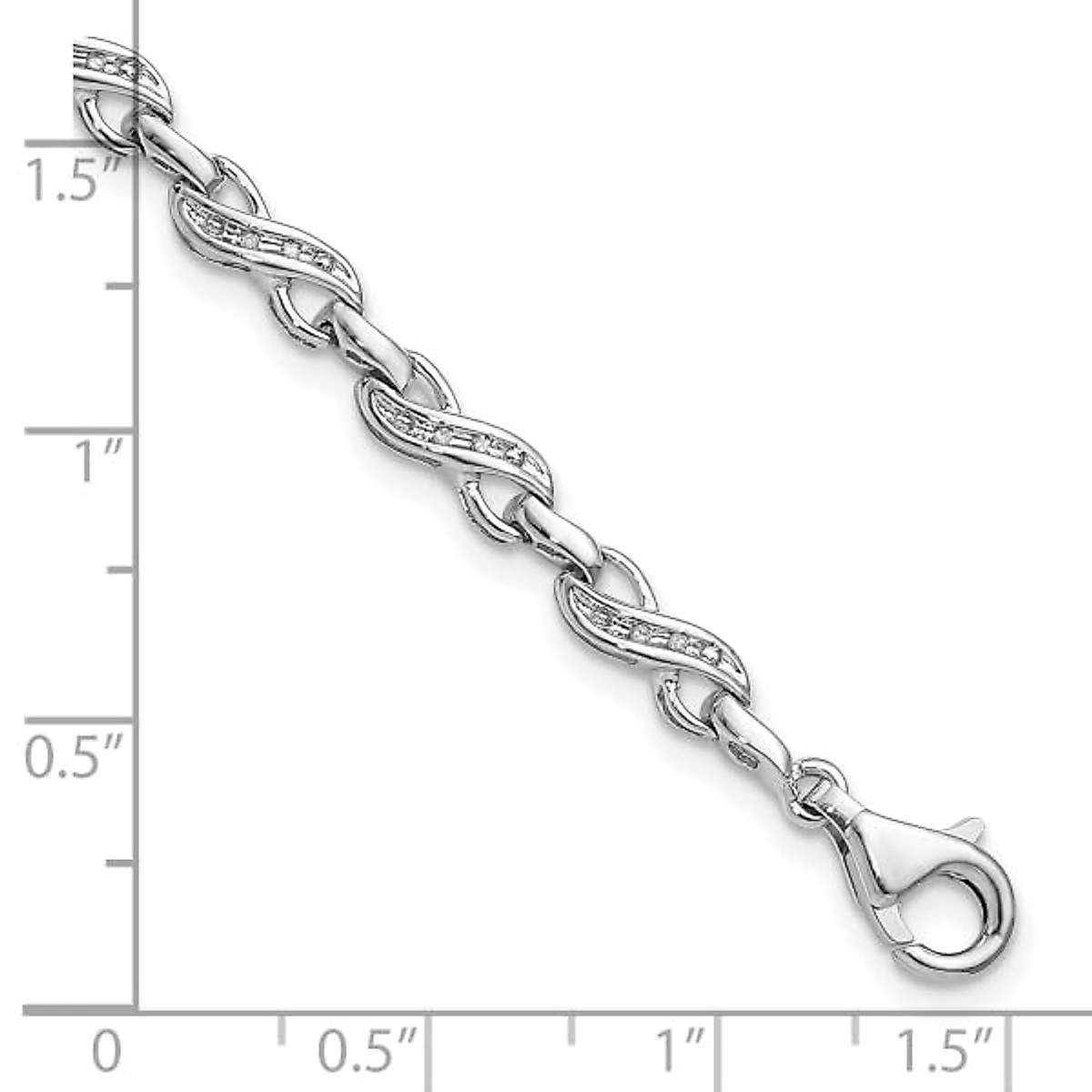 IceCarats 925 Sterling Silver Diamond Infinity Twisted Love Knot Symbol Chain Tennis Charm Bracelet