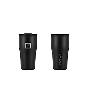 IRON °FLASK Rover Tumbler 2.0-16 Oz, 2 Lids Vacuum Insulated Stainless Steel Bottle, Modern Double Walled, Drinking Cup Simple Thermo Travel Mug, Hydro Water Metal Canteen Midnight Black