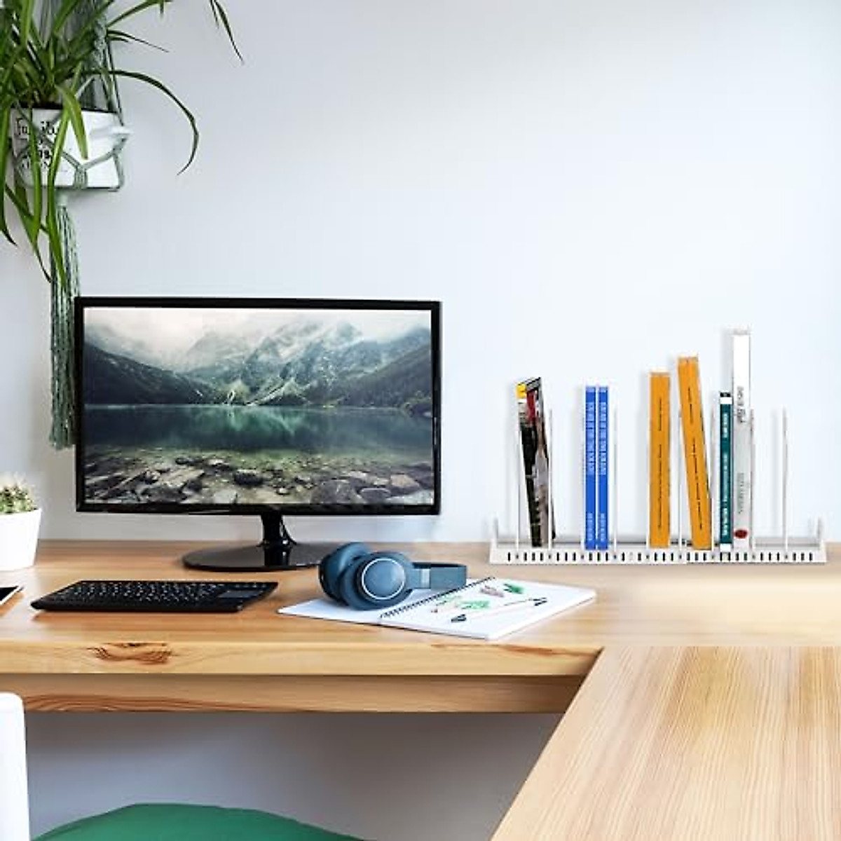 Simple Houseware 10 Compartments Expandable Pan Organizer, White, Plastic, Metal, 12"-22"L x 9.5"W x 8.5"H