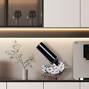 HERJIATK Wine Bottle Holder Dog Wine Rack Resin Decorative Puppy Sculpture for Home, Kitchen, Restaurant, Bar, Tabletop Decoration Gifts