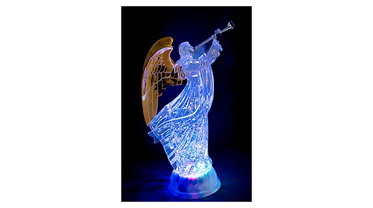 Dalax Light Up Angel Figurine - Sparkling Multi-Color LED Decor