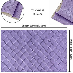 HYANG Diamond Embossing Purple PU Faux Leather Sheets Roll 12"X 53" Faux Leather Roll Perfect for Crafts Handbags Wallets Jewelry Earrings Bows Making