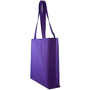 Large Shopping Tote with Shoulder Length Handles (Purple)
