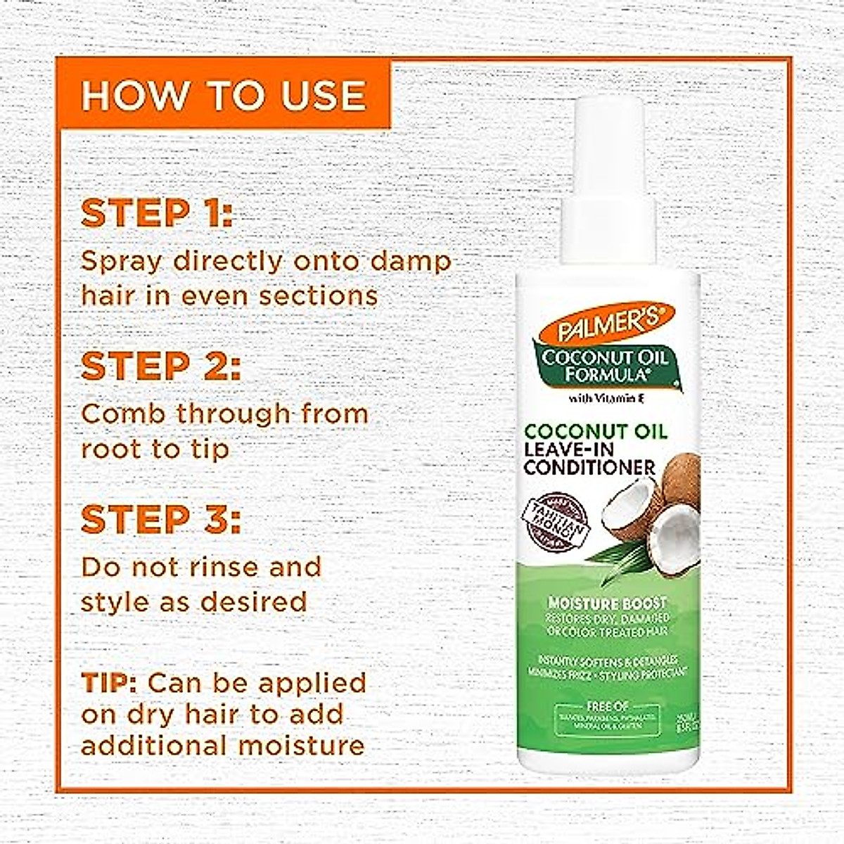 Palmer's Coconut Oil Formula Moisture Boost Leave-In Conditioner, 8.5 Ounce