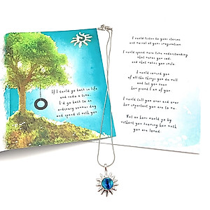 Smiling Wisdom - Sun Heartfelt Ordinary Summer Day Greeting Card and Sun Keepsake Gift Set - Woman, Daughter, Granddaughter, Sister - Blue Green Abalone Sun